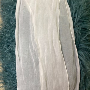Vintage Sheer Small Rectangular Scarf in off White Decorative Neck ...
