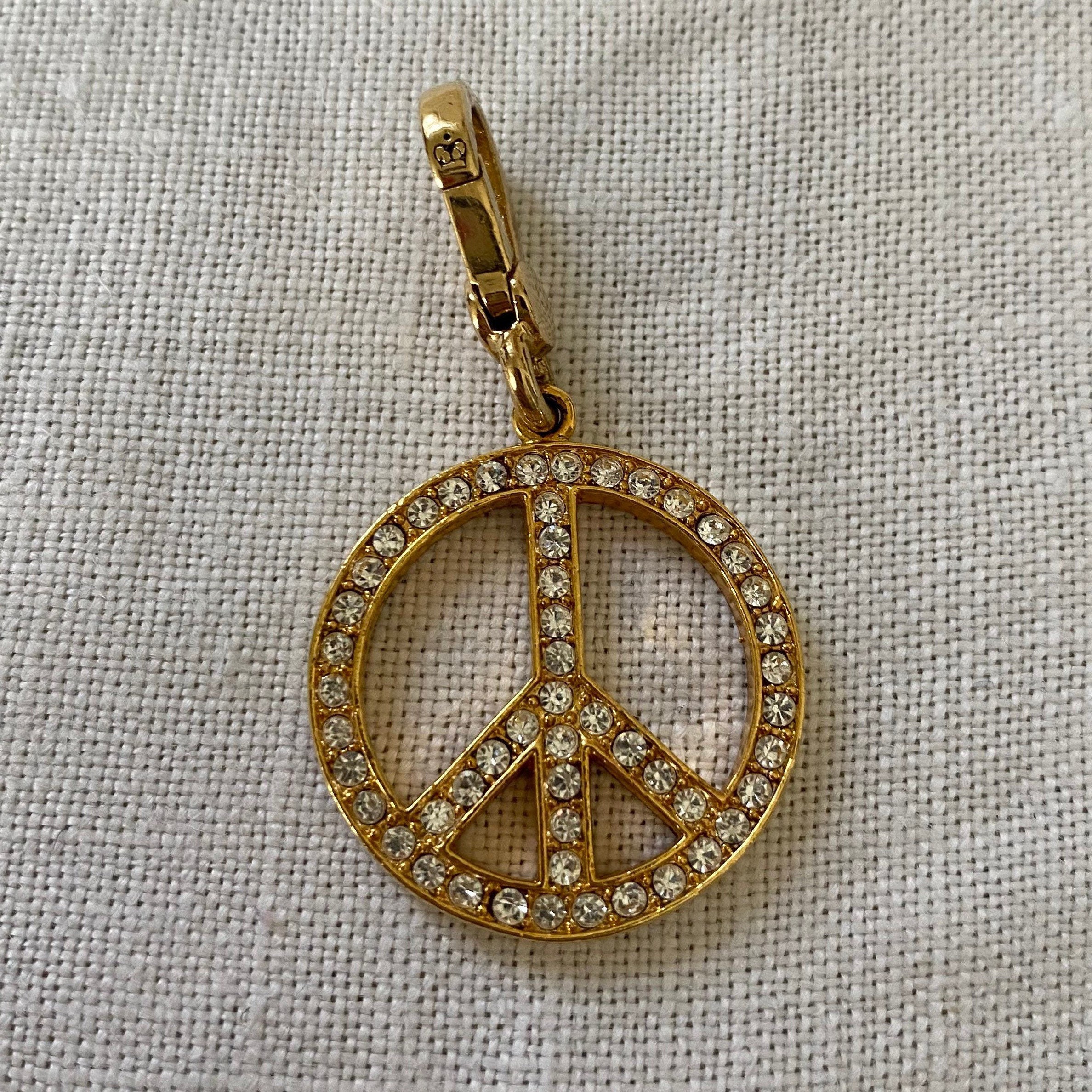 Vintage Juicy Couture Crystal Peace Sign Charm Reversible - Etsy