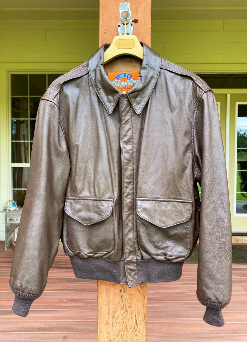Vintage Cooper Type A-2 Flight Leather Bomber Jacket US Air - Etsy