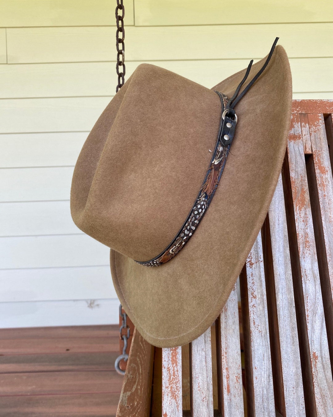 Vintage Brown Golden Gate Hat Co. Western Cowboy Hat Black Leather ...