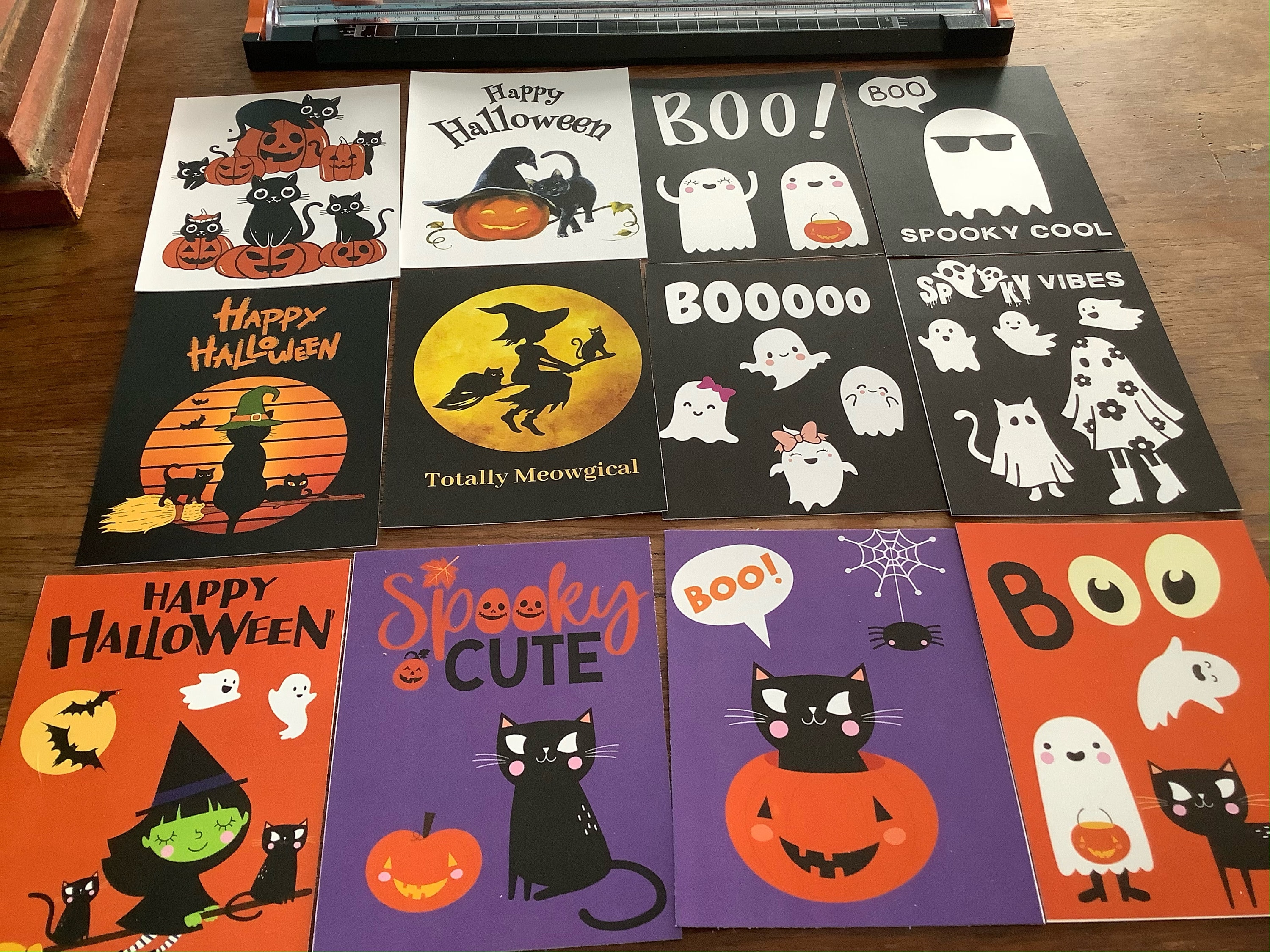 Halloween Postcards Spooky Vibes Adorable, Happy Ghosts Star in ...