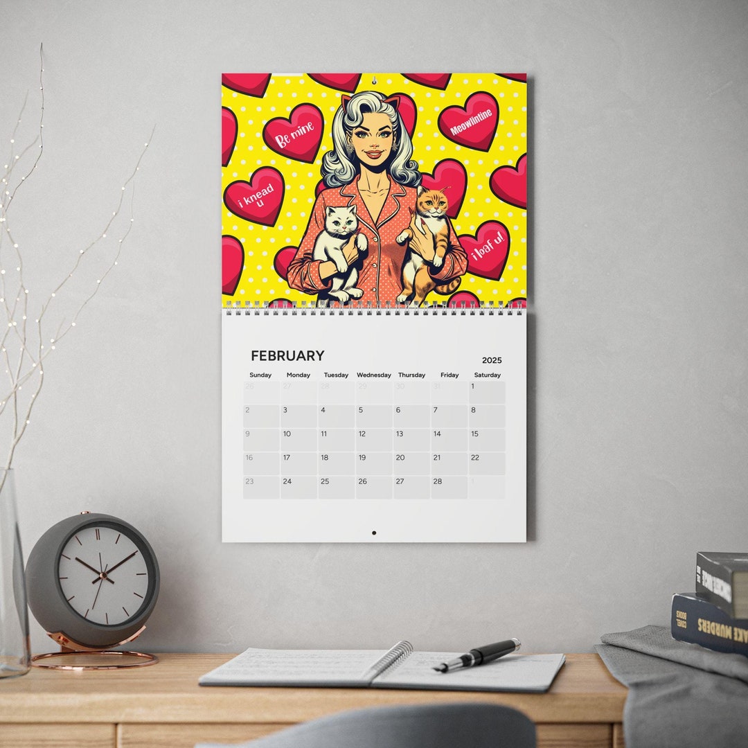 Cat Ladies Calendar 2025, Cat Calendar, Fabulous Felines: A Retro Cat Lady Calendar - Vintage ...