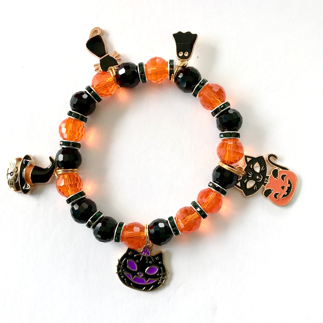 Halloween Charm Bracelet Pink Halloween Halloween Gift for - Etsy