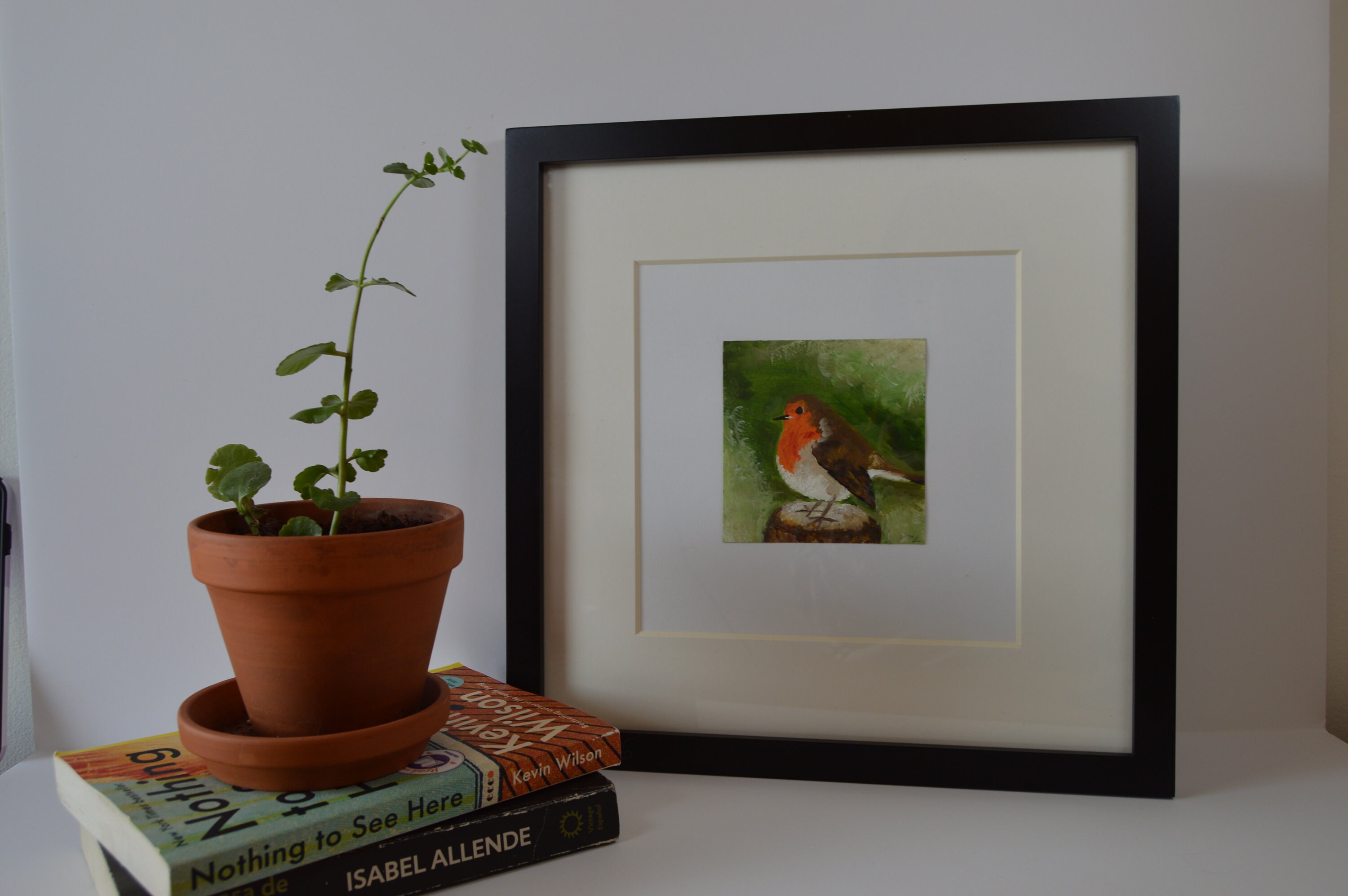 Original Oil Painting of Bird Painting of Robin Vibrant Painting of ...
