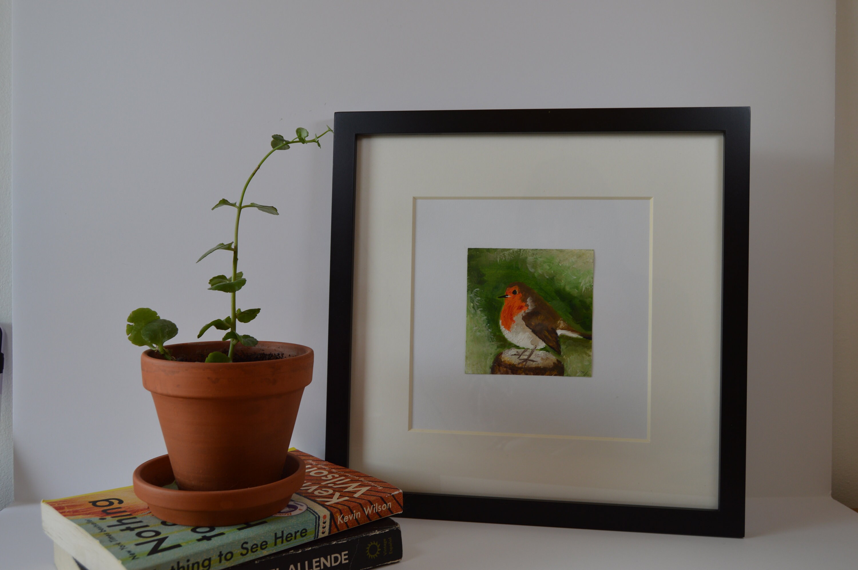 Original Oil Painting of Bird Painting of Robin Vibrant Painting of ...