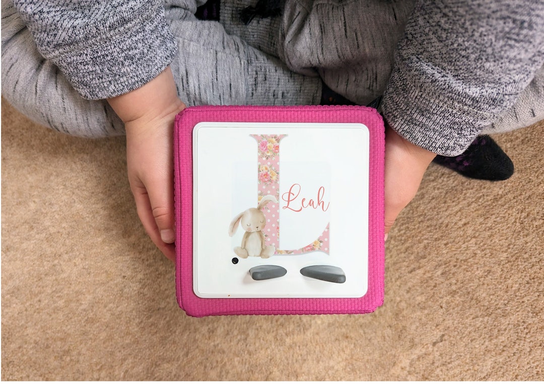 Personalised Initial Rabbit Tonie Box Topper Pink Bunny and Name ...