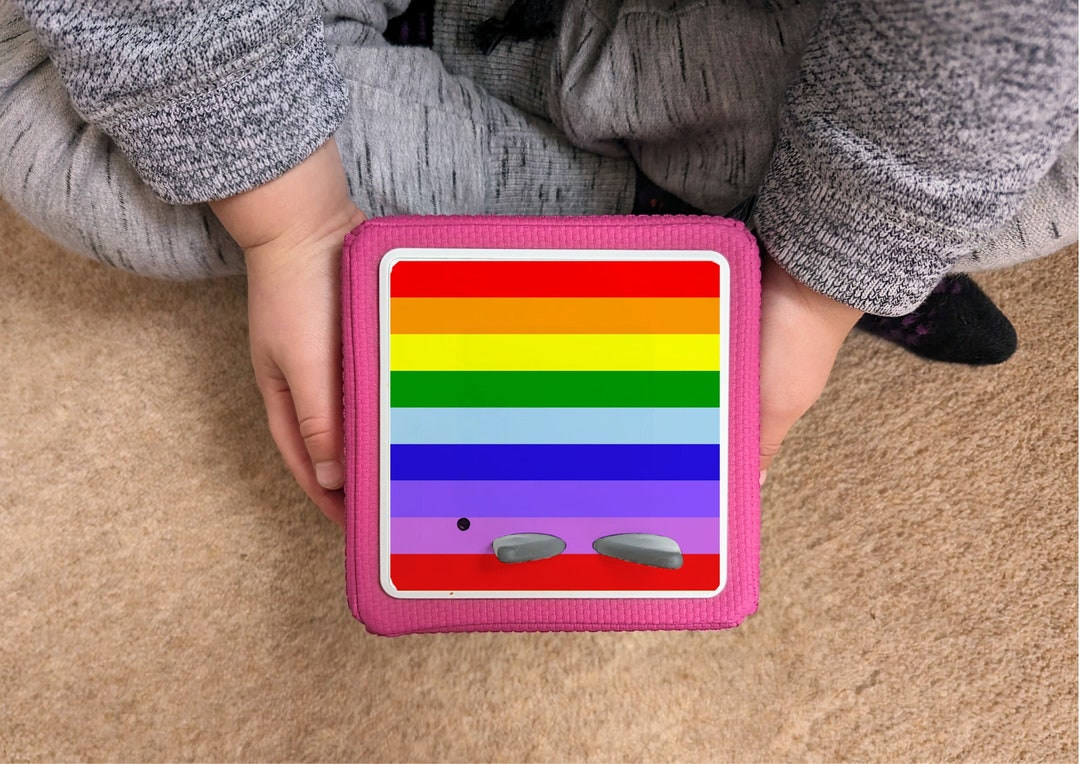 Personalised Tonie Box Topper Rainbow Stripe Protective Vinyl Topper ...