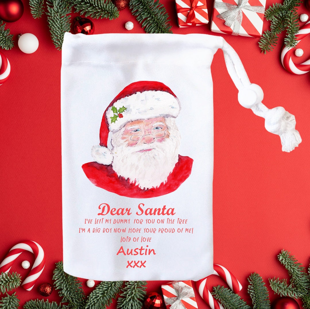 Personalised Dummies for Santa Bag, Small Dummy Bag, Dummy for Santa ...