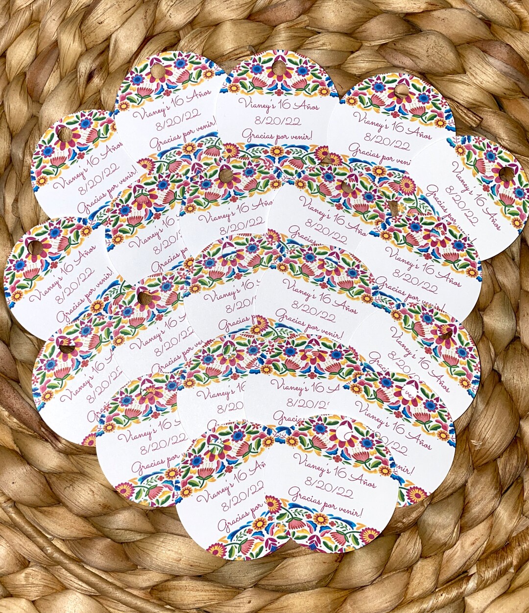 Mexican Party Favor Tags | Mercado Gift Tag | Mexican Favor Tag ...