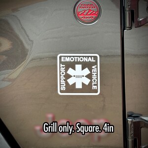 Emotional Support Vehicle Decal ESV Decal Vinyl Sticker Emotional ...