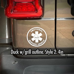 Emotional Support Vehicle Decal ESV Decal Vinyl Sticker Emotional ...
