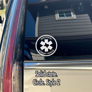 Emotional Support Vehicle Decal ESV Decal Vinyl Sticker Emotional ...