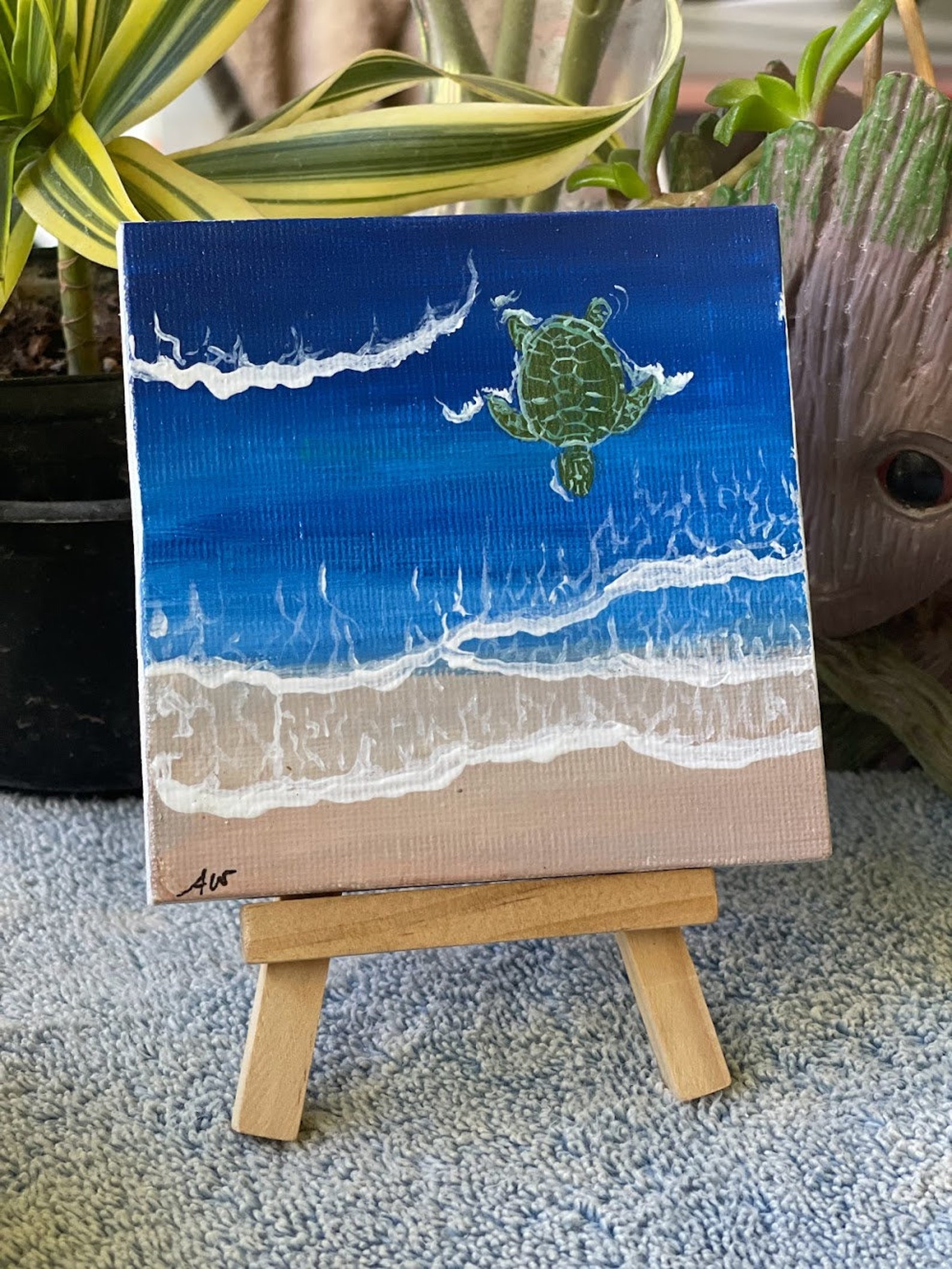 Original Painting on Canvas, Small Canvas Art, Mini Painting, Acrylic ...