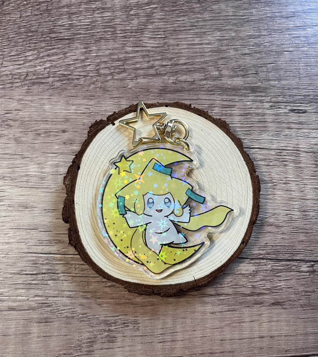 Jirachi - Wish Upon a Starry Night | Holographic Acrylic Keychain ...
