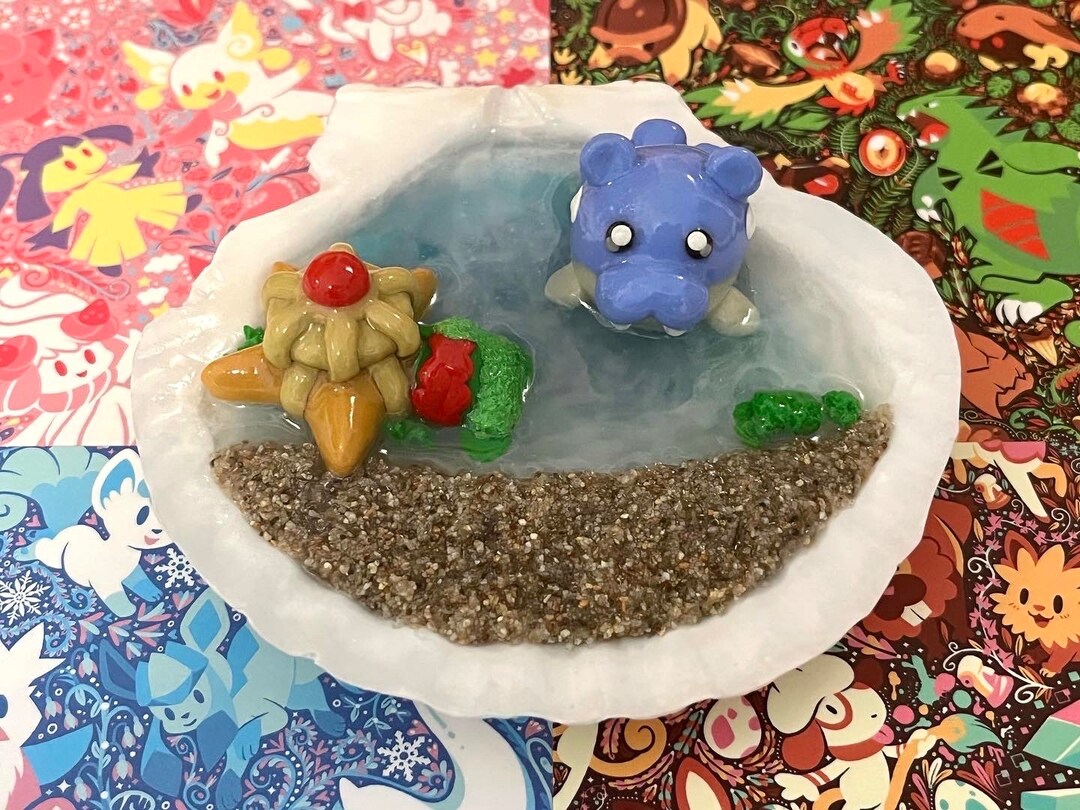Seaside Friends in a Seashell Trinket Dish Handmade Clay Resin Cute ...