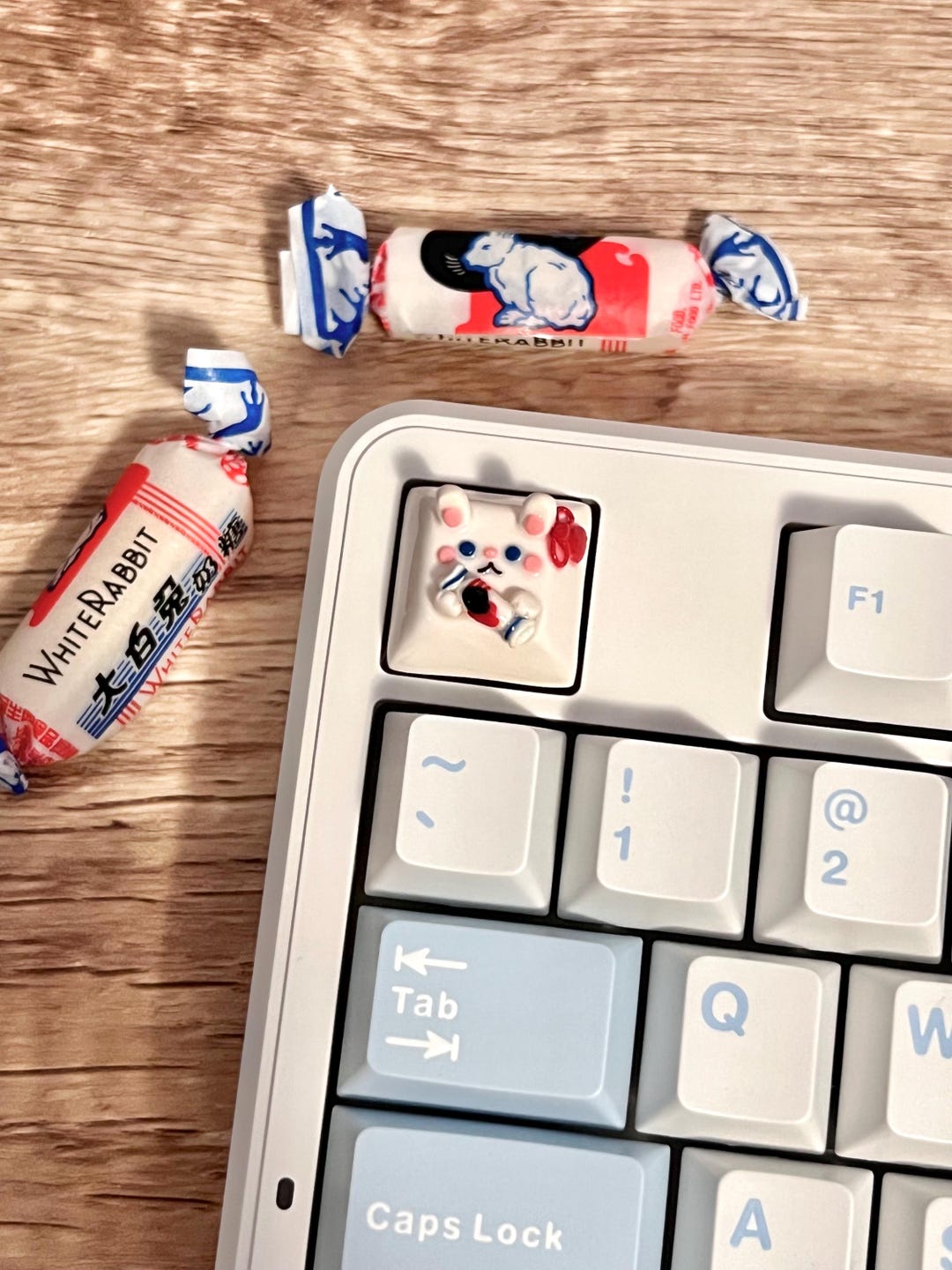 White Rabbit Candy Artisan Keycap | Handmade Polymer Clay, Cherry MX - Etsy