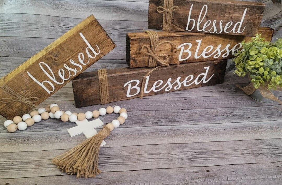 Blessed Wood Block Signs - Etsy