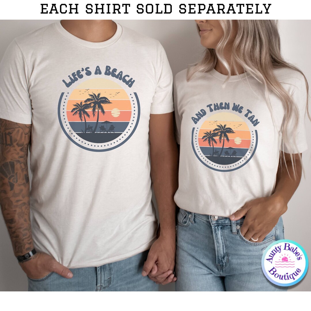 Funny Beach Couple Shirt,funny Matching Couple Shirts,funny Couples Tee ...