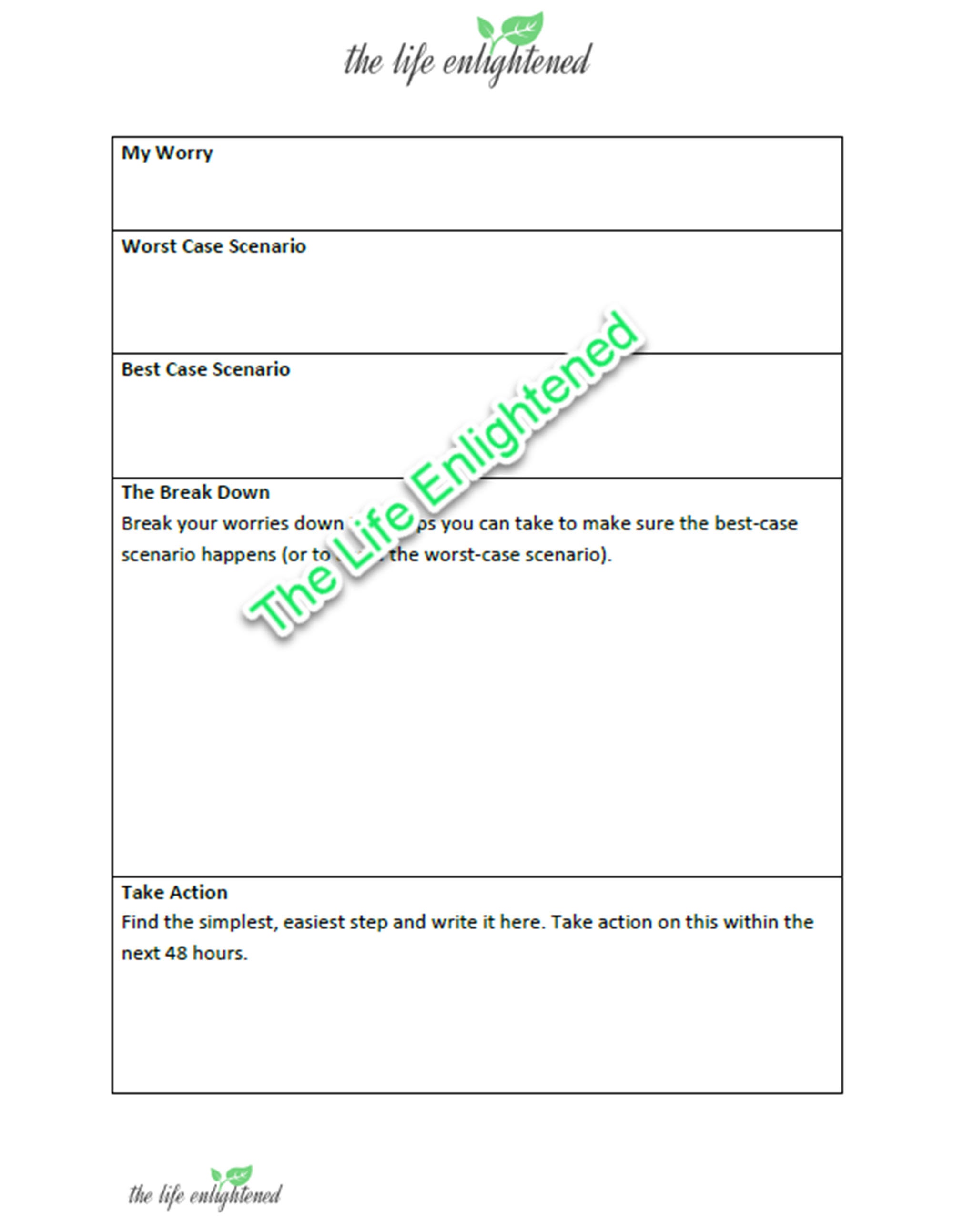 Unwind Workbook Printable to Manage Overwhelm Worry and Stress 10 ...
