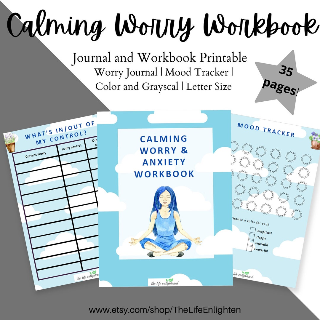 Calming Worry Workbook Printable Worry Journal Mood - Etsy