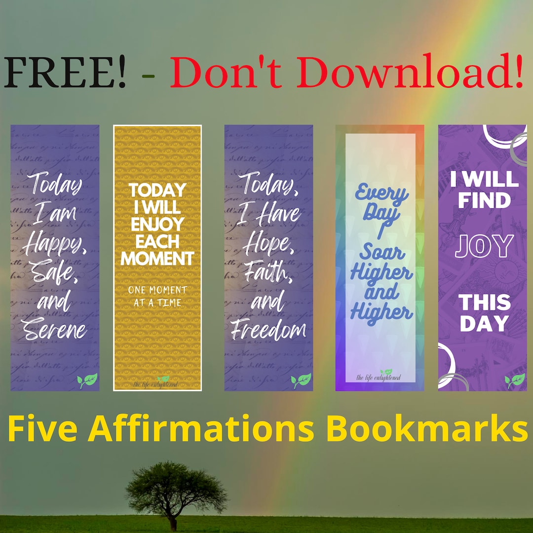 FREEBIE Don't Buy These Five Affirmation Bookmark Printable Free ...