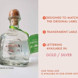 Party Favors Patron Tequila Label for Birthday for Tequila Lover Personalized Gift for 200ML ...