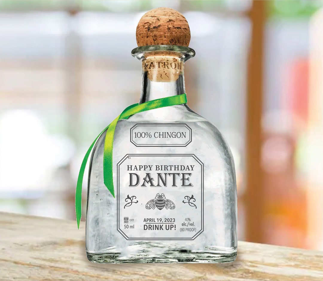 Bulk Birthday Patron Tequila Label for 21st Birthday Gift for Tequila ...
