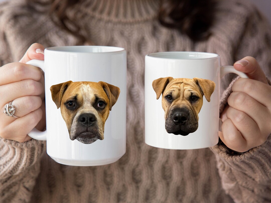 Custom Dog Face Photo Mug Christmas Gift for Dog Parent Photo Mug With ...
