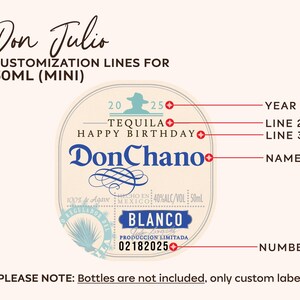 Don Julio Blanco Customized Label for 21st Birthday Party Favors for ...