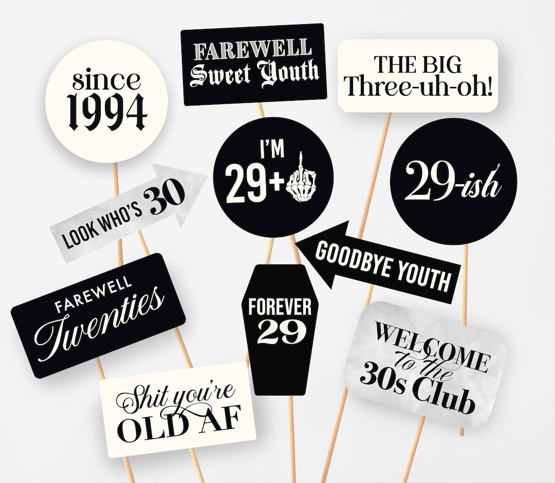 RIP 20s Theme Photo Props for 30th Birthday Photo Booth RIP Youth Theme ...