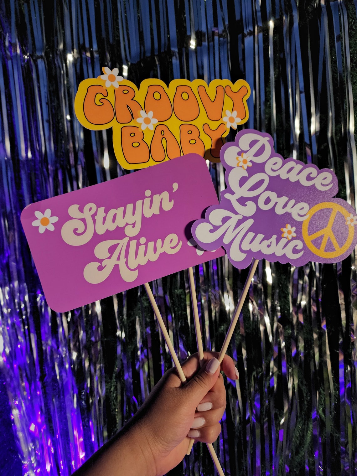 Disco Theme Photo Props Disco Theme Party Supplies Groovy - Etsy