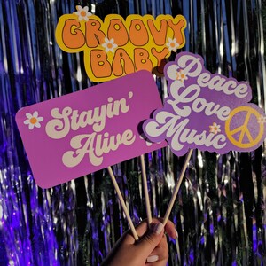 Disco Theme Photo Props Disco Theme Party Supplies Groovy - Etsy