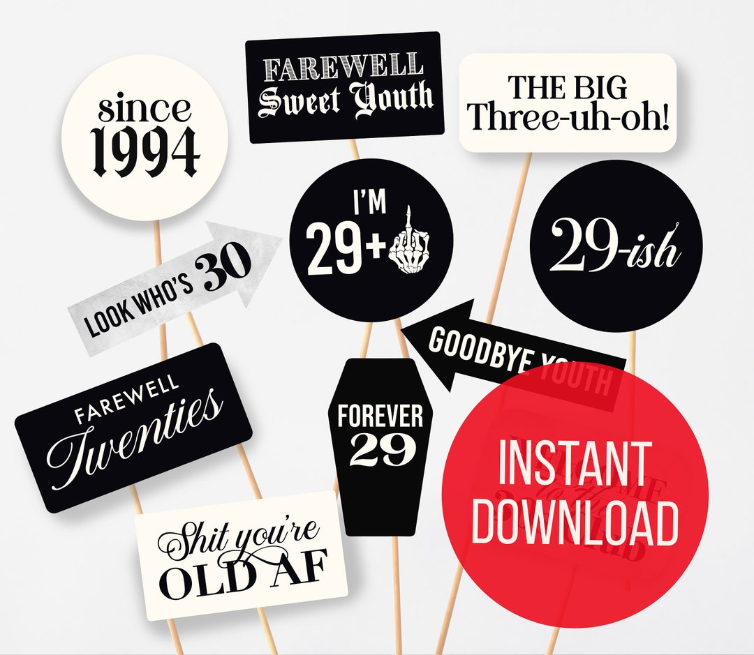 Instant Download RIP 20s Theme Photo Props for 30th Birthday Digital ...