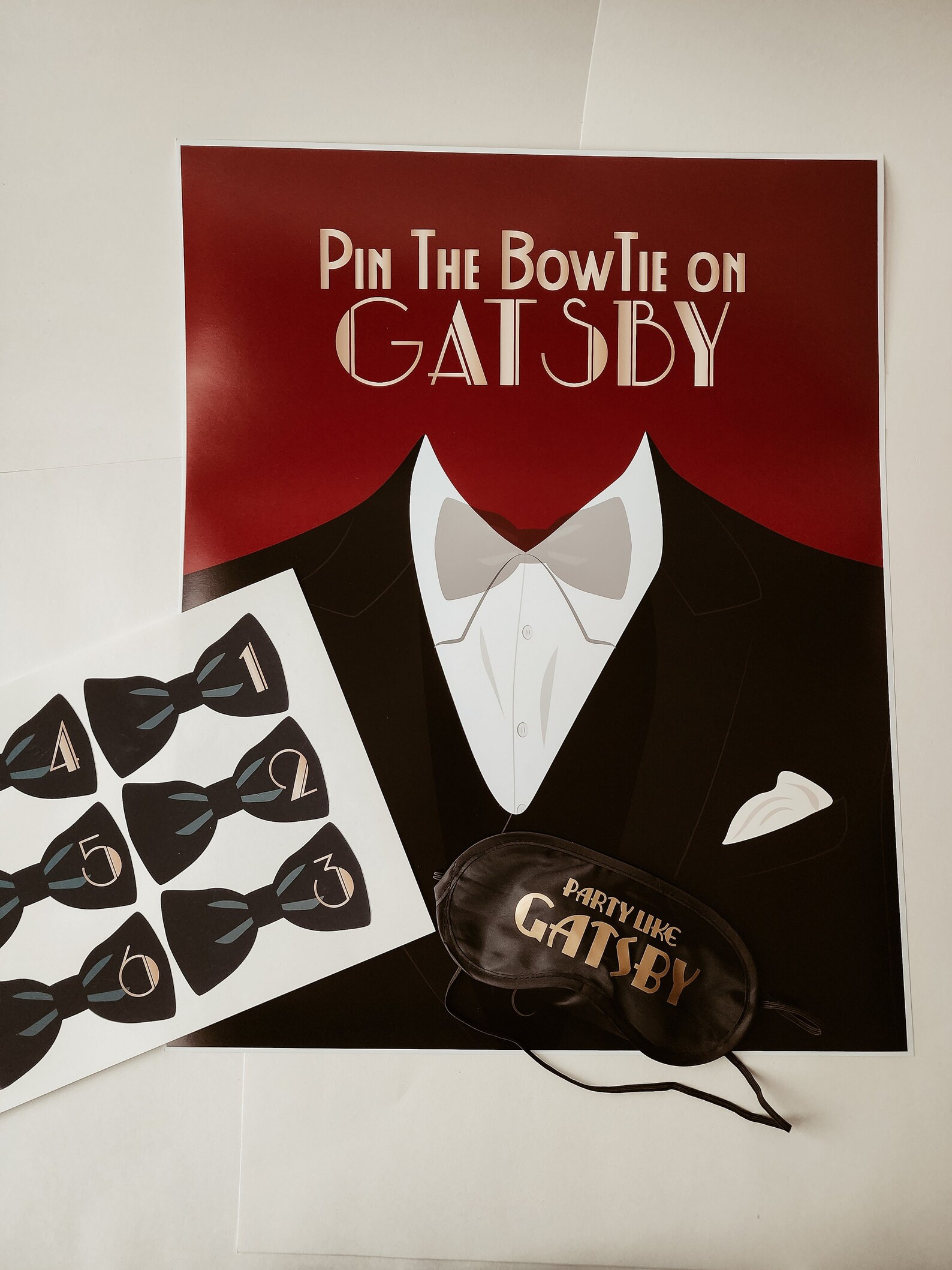 Great Gatsby Pin the Bowtie Game Great Gatsby Fun Games Great Gatsby ...