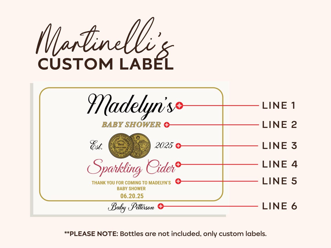 Martinelli Label Apple Cider Customized Label for Birthday Party Gift ...