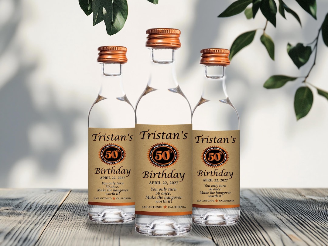 Mini 21st Birthday Labels Tito's Vodka Customized Favors for Birthday ...
