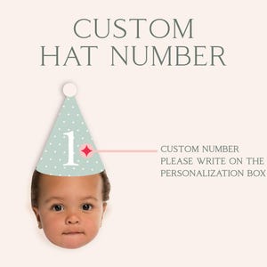 Custom Hat Face Banner for First Milestone Birthday Pastel Party Hat ...