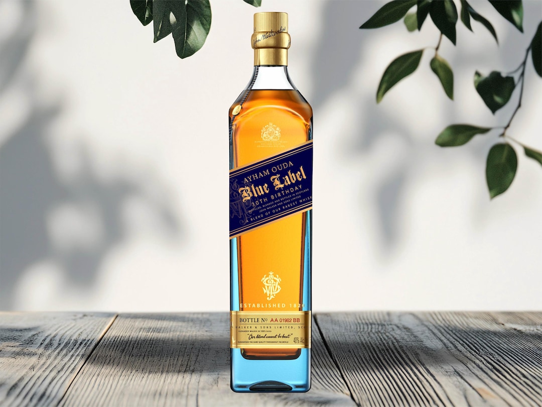 Custom Label for Blue Label Whisky Bottle Birthday Gift for 21st ...