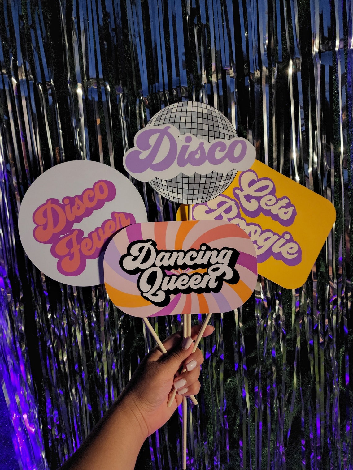 Disco Theme Photo Props Disco Theme Party Supplies Groovy - Etsy