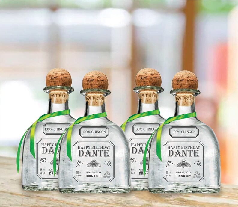 Party Favors Patron Tequila Label for Birthday for Tequila Lover ...