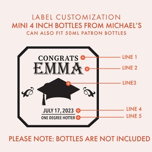 Tequila Customized Label for Graduation Party Tequila Gift for New ...