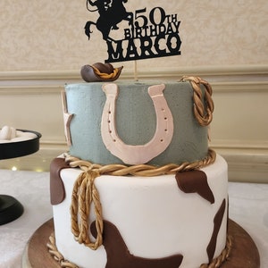 Cowboy Theme Cake Topper, Ranchero Theme Cake Topper, Vaquero Cake ...