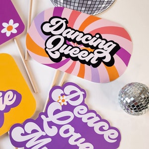 Disco Theme Photo Props Disco Theme Party Supplies Groovy - Etsy