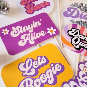 Disco Theme Photo Props Disco Theme Party Supplies Groovy - Etsy