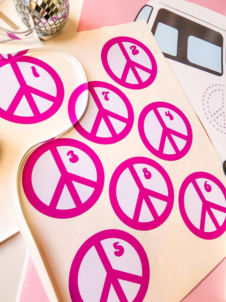 Pin the Peace Sign on the Groovy Van Game Disco Games Disco - Etsy