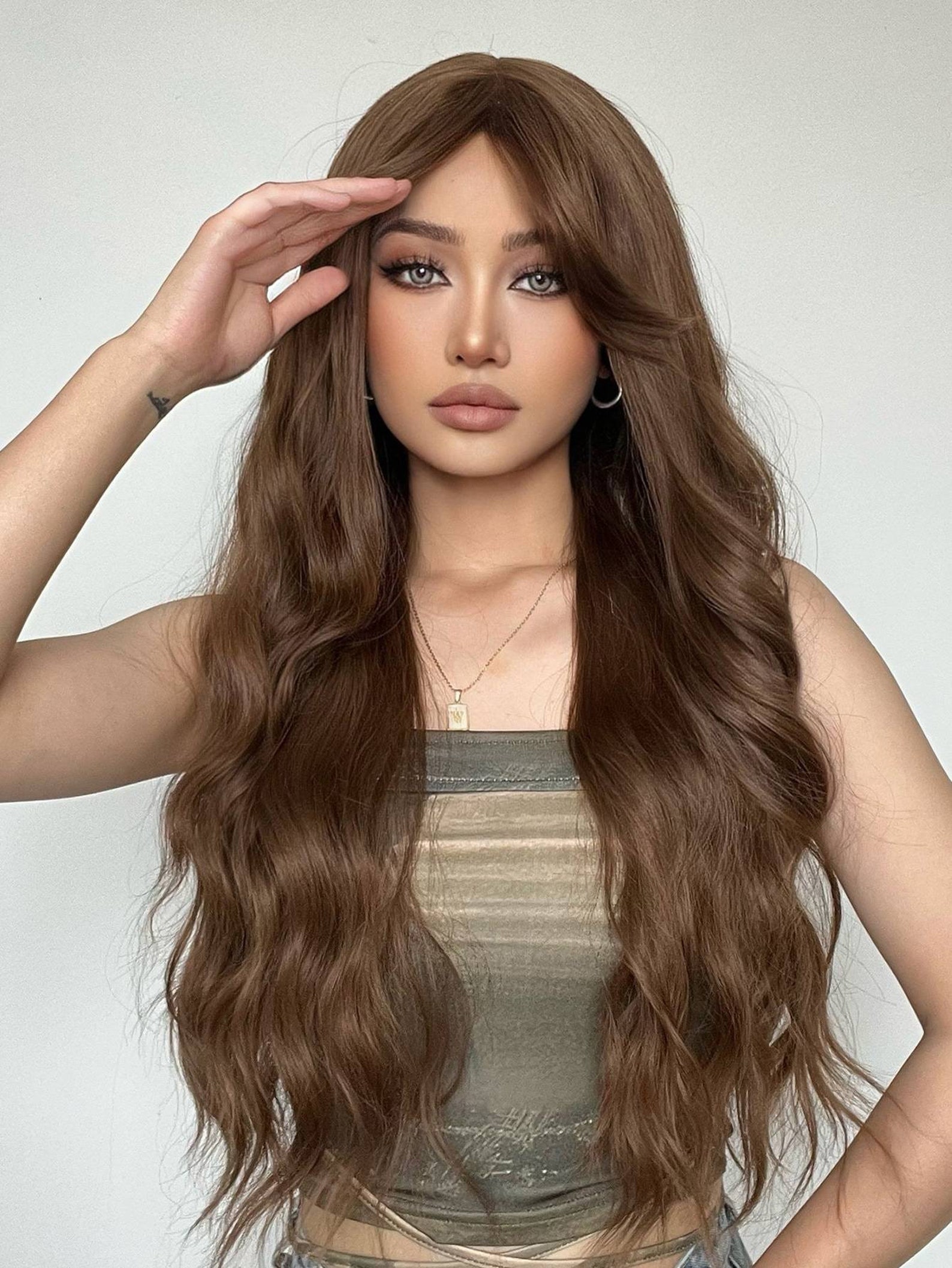 Light Brown Wigbrown Curly Wiglong Brown Wiglong and - Etsy