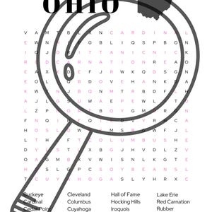 Ohio Word Search Puzzle: US State Word Find (printable PDF) - Etsy