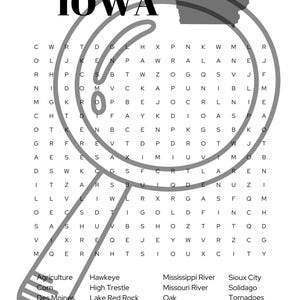 Iowa Word Search Puzzle: Learn & Play Brain Game (printable PDF) - Etsy