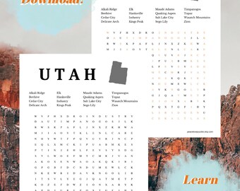 Kentucky Word Search, US State Word Search, Fun Word Puzzle, Learn and ...