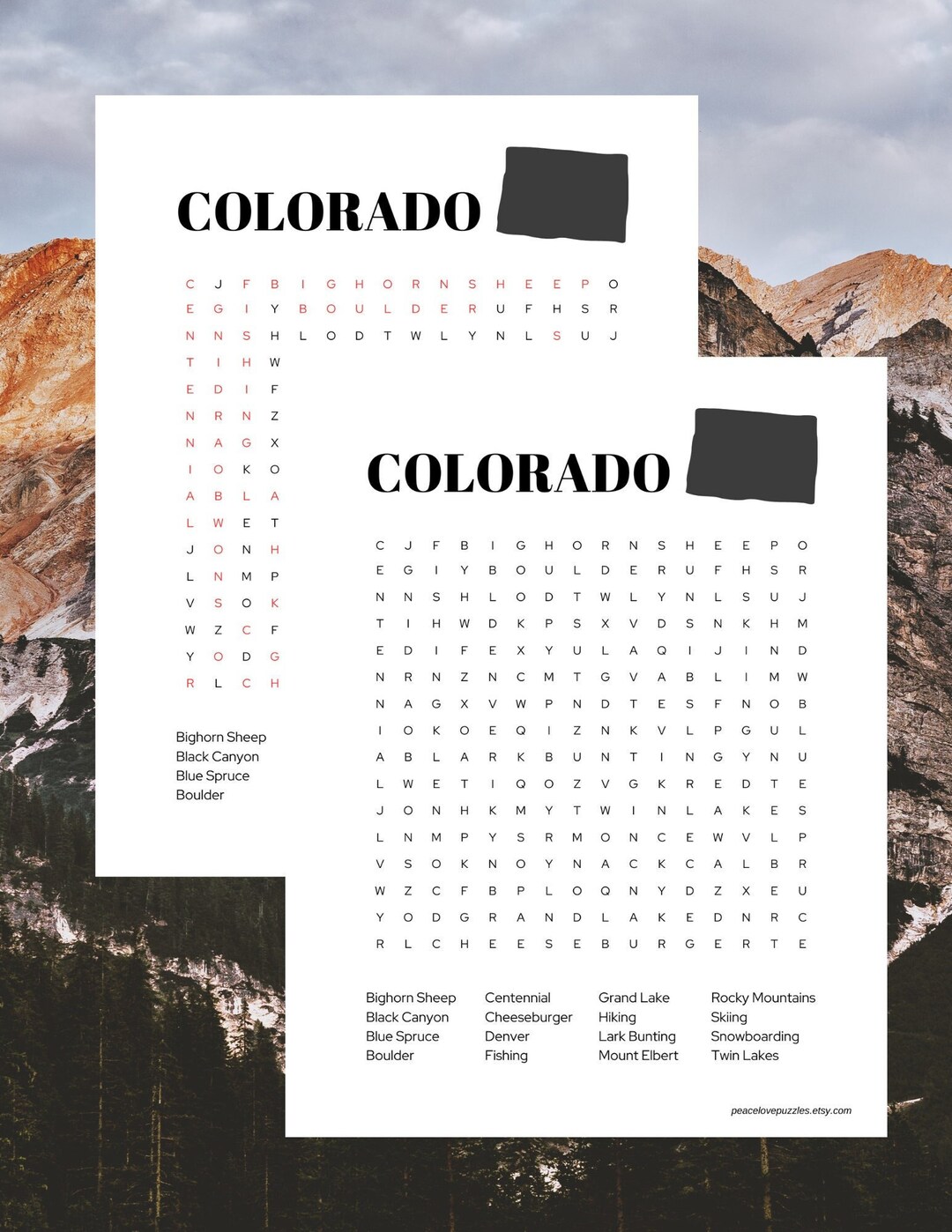 Colorado Word Search, Word Search Printable, Fun Word Puzzle, Learn and ...